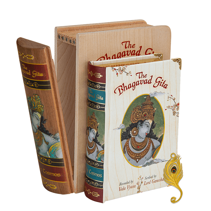 Bhagavad Gita Wooden Boxed Edition A7 Size Book